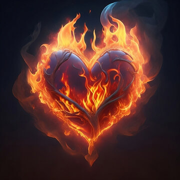 Fire And Ice Heart Tattoo