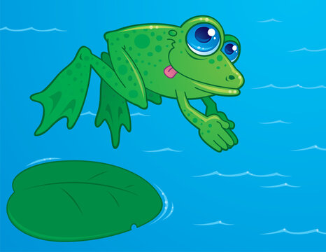 Frog On Lily Pad Clipart