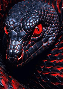 Black And Red Snake Wallpaper