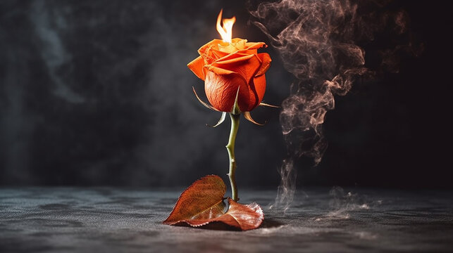Rose On Fire Wallpaper