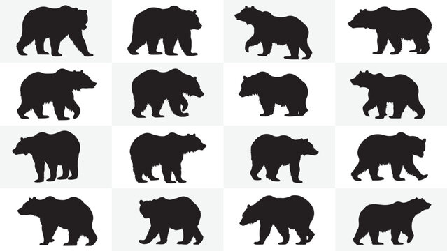 Black Bear Silhouette Pattern