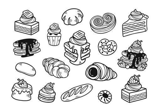 Desserts Clipart Black And White