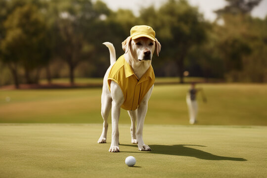 Dogs Playing Golf