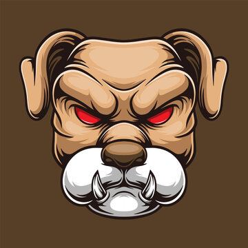 Mean Cartoon Dog Face