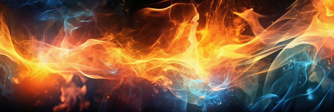 Blue And Orange Flames