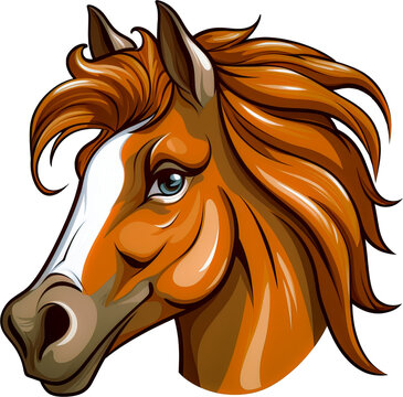 Horse Head Clip Art Color