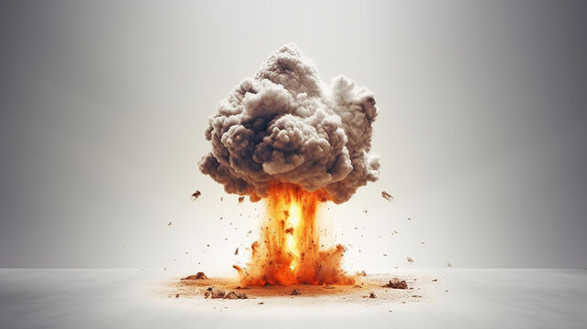 Nuclear Explosion White Background
