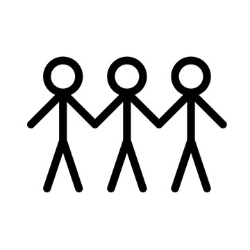 Stick Figure Friends Holding Hands