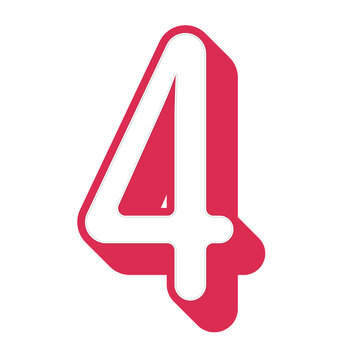 Red Number 4 Clipart
