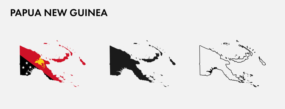 Papua New Guinea Flag Map