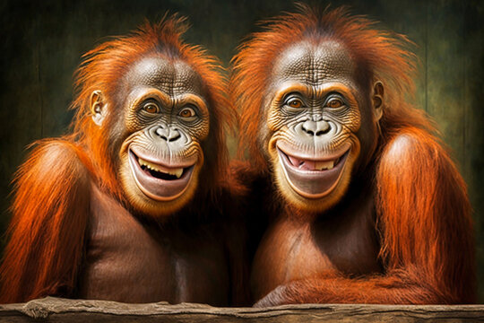 Funny Orangutan Smiling