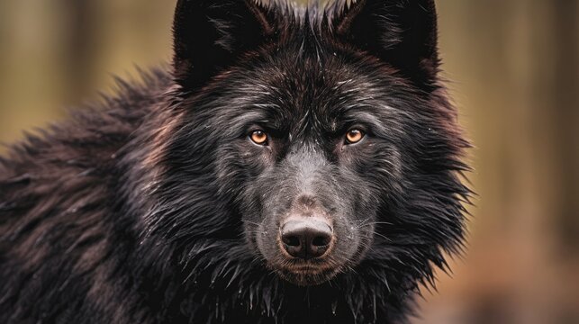 Brown Blue Eyed Wolf