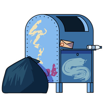 Blue Mailbox Drawing