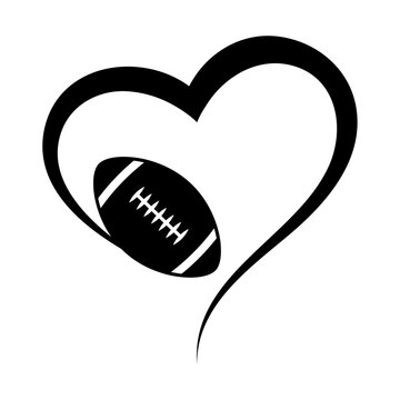 Football Heart Silhouette