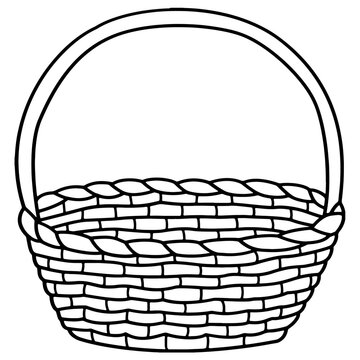 Empty Basket Clip Art Black And White