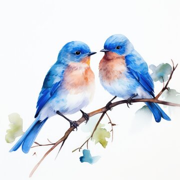 Watercolor Bluebird