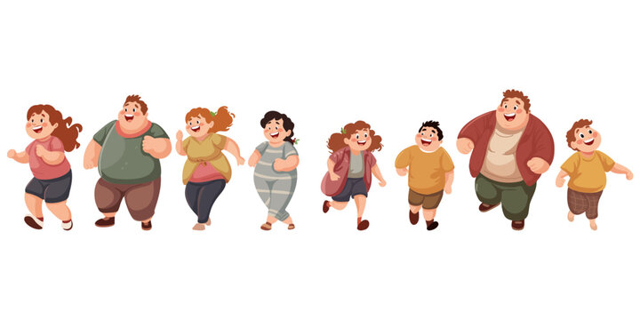 Group Of Fat People