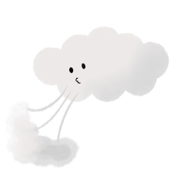 windy cloud cartoon