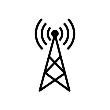 Black Red Radio Tower Icon