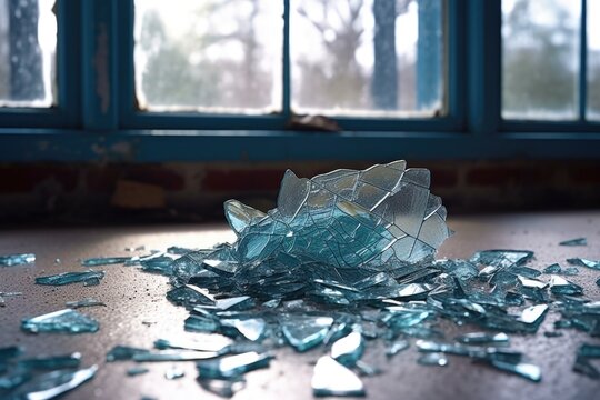 Broken Glass On Ground