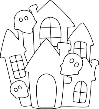 Haunted House Outline Images – Browse 1,796 Stock Photos, Vectors, and ...