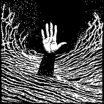 Drowning Art Black And White