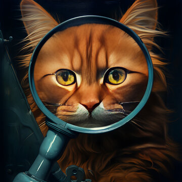 Cat Magnifying Glass Images – Browse 3,172 Stock Photos, Vectors, and ...