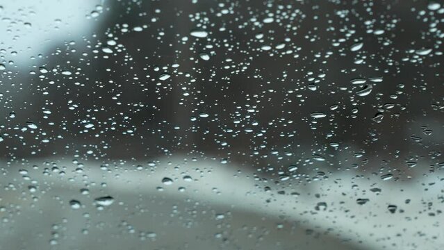 Raindrops Falling On Window