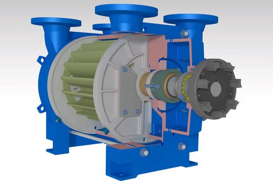 Rotary Vane Pump Animation