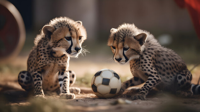 Cheetah Cubs In A Ball
