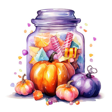 Halloween Candy Jar Clip Art