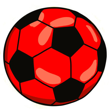 Red Soccer Ball Clip Art