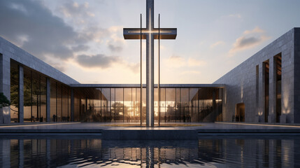 A contemporary portrayal of a Christian cross integrated with modern ...