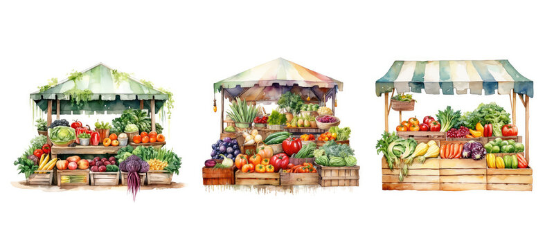 Watercolor Farmers Market Images – Browse 5,721 Stock Photos, Vectors ...