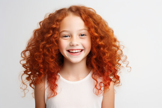 Little Girl With Red Curly Hair