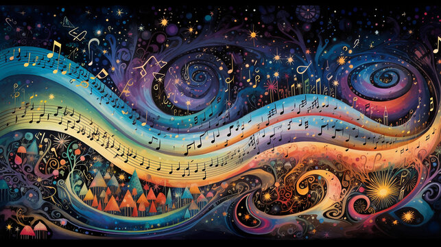 Psychedelic Music Notes