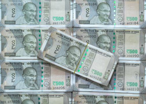 Indian Money 500 Rupees Bundles