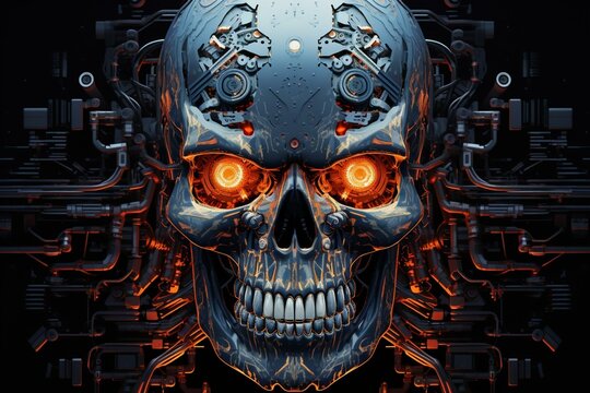 Robot Skull Wallpaper