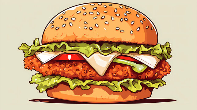 Clip Art Chicken Burger