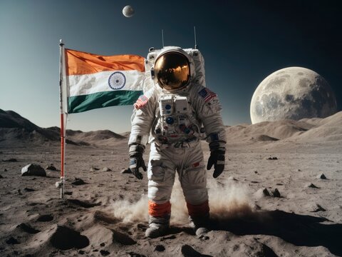 Indian Astronauts On Moon