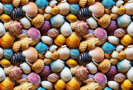 Colorful Seashells On The Beach