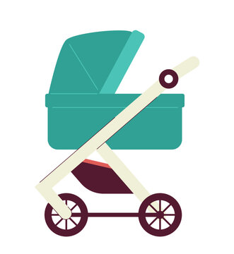 Green Baby Stroller Clipart