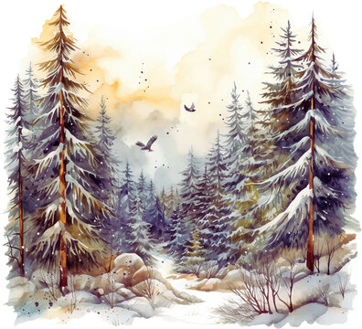 Snowy Woods Clipart
