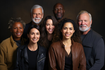 A diverse group of young actors takes a bow on stage, with copy space ...