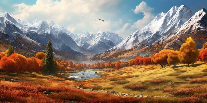 Fall Mountain Landscape Wallpaper