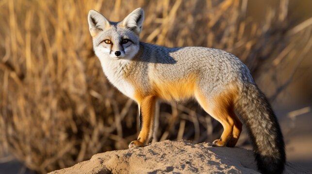 Gray Fox Animal Sitting