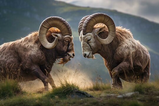 Mountain Rams Fighting
