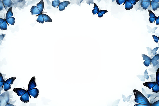 Blue Butterfly Border Clip Art