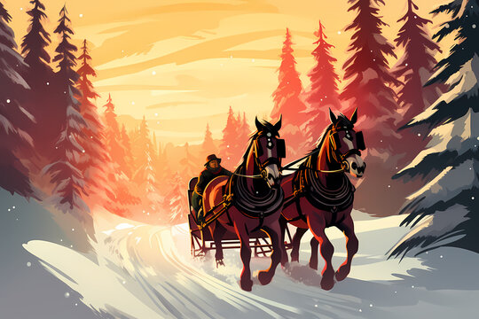 「Sleigh Ride Cartoon」の写真素材 | 7,460件の無料イラスト画像 | Adobe Stock