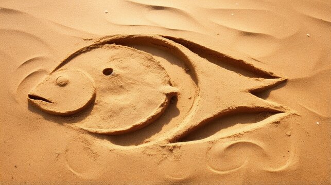 Christianity Fish In Sand